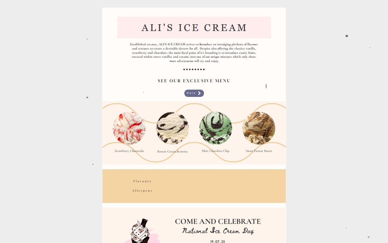 ali's ice cream